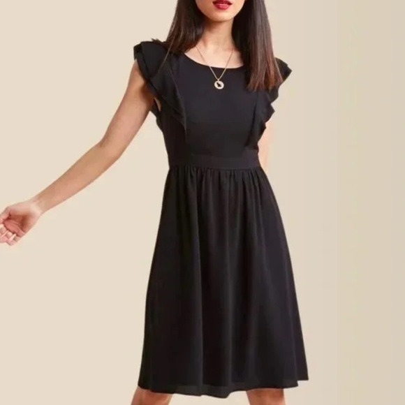 Modcloth | Dresses | Nwot Black Aline Dress By Modcloth X Fervour Small ...
